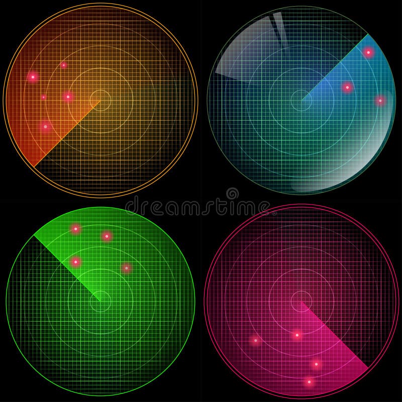 Radar Set with Targets in Process. Stock Vector - Illustration of ...