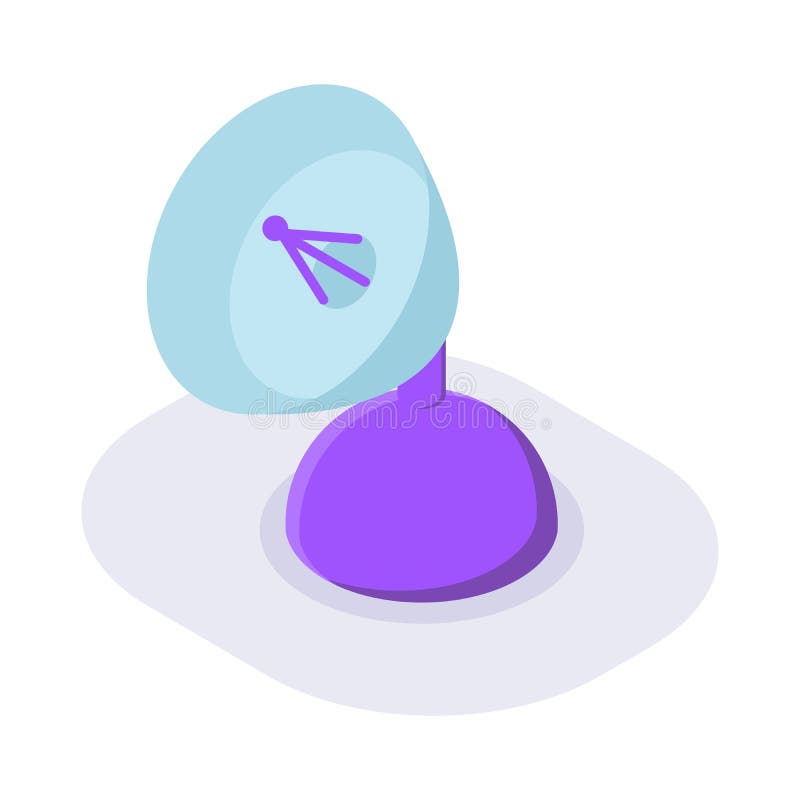 Radar Signal Isometric Icon with Modern Flat Style Color Stock ...