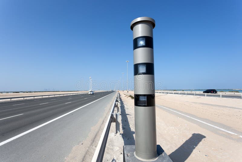 Radar Speed Control Camera at the Highway Stock Photo - Image of united ...