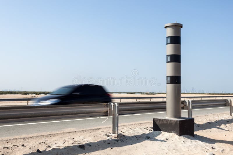 Radar Speed Control Camera at the Highway Stock Photo - Image of united ...
