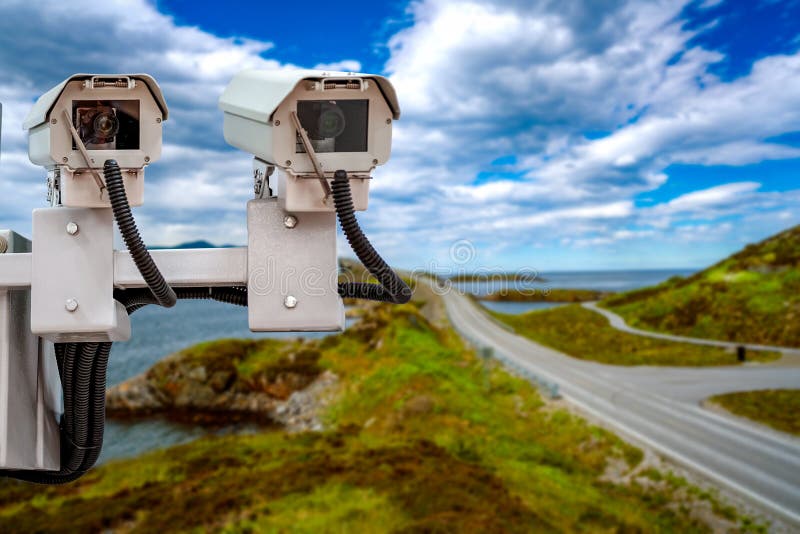 Radar Speed Control Camera on the Road Stock Image - Image of alarm ...
