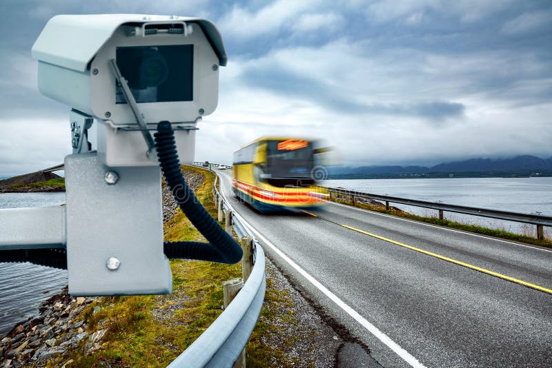 Radar Speed Control Camera on the Road Stock Image - Image of ...