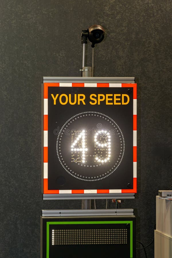 Radar Speed Sign stock image. Image of board, transportation - 392552111