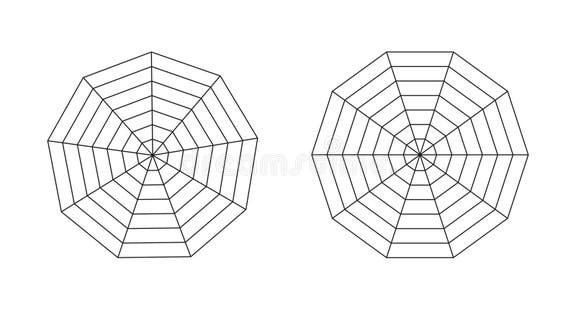 Radar, Spider Diagram Template. Polygon Graphs. Spider Mesh. Diagrams ...