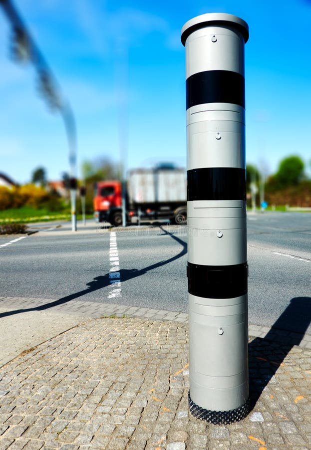 Radar System for Measuring Speed at an Intersection in Germany Stock ...