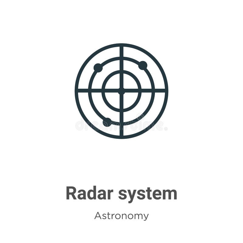 Radar System Outline Vector Icon. Thin Line Black Radar System Icon ...