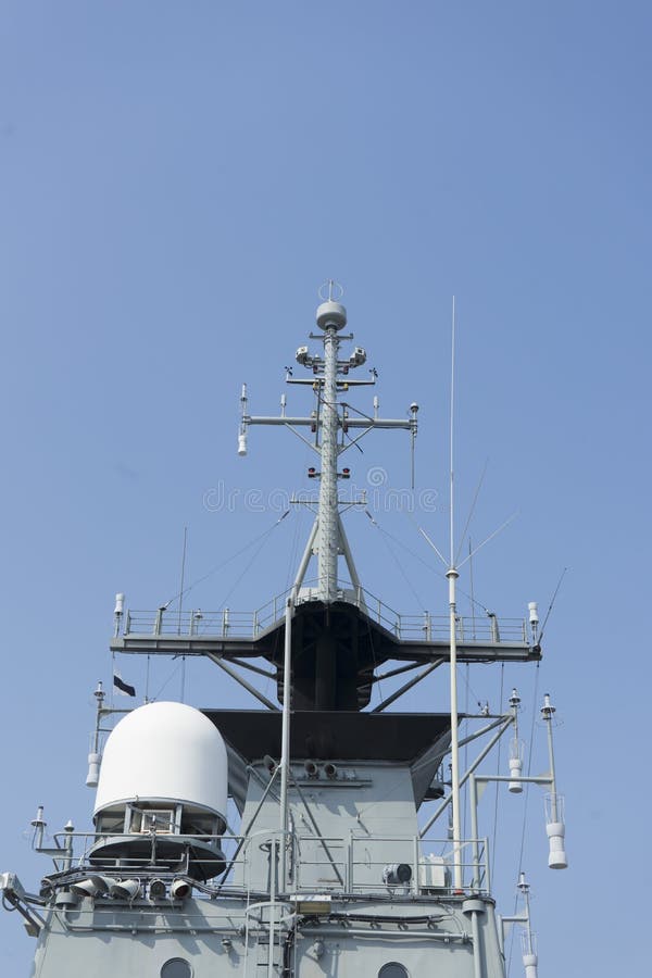 Radar at the Top of the Battle Ship Stock Photo - Image of steel ...