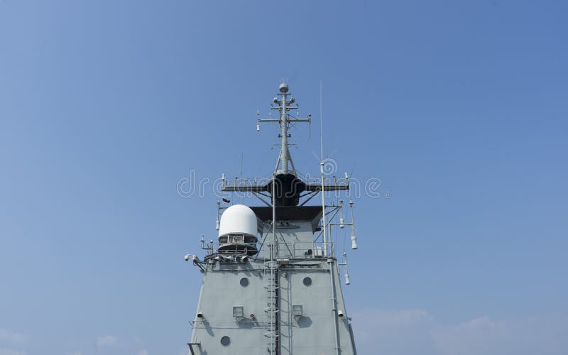 Radar at the Top of the Battle Ship Stock Photo - Image of technology ...