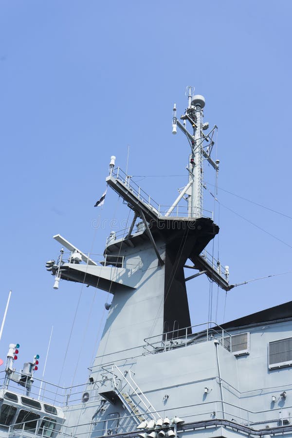 Radar at the Top of the Battle Ship Stock Photo - Image of military ...