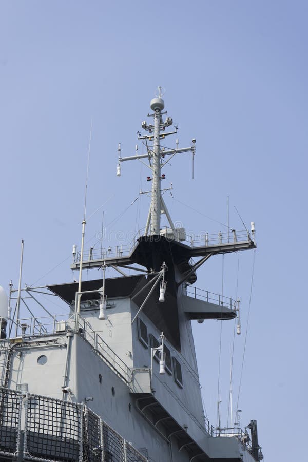 Radar at the Top of the Battle Ship Stock Image - Image of start ...