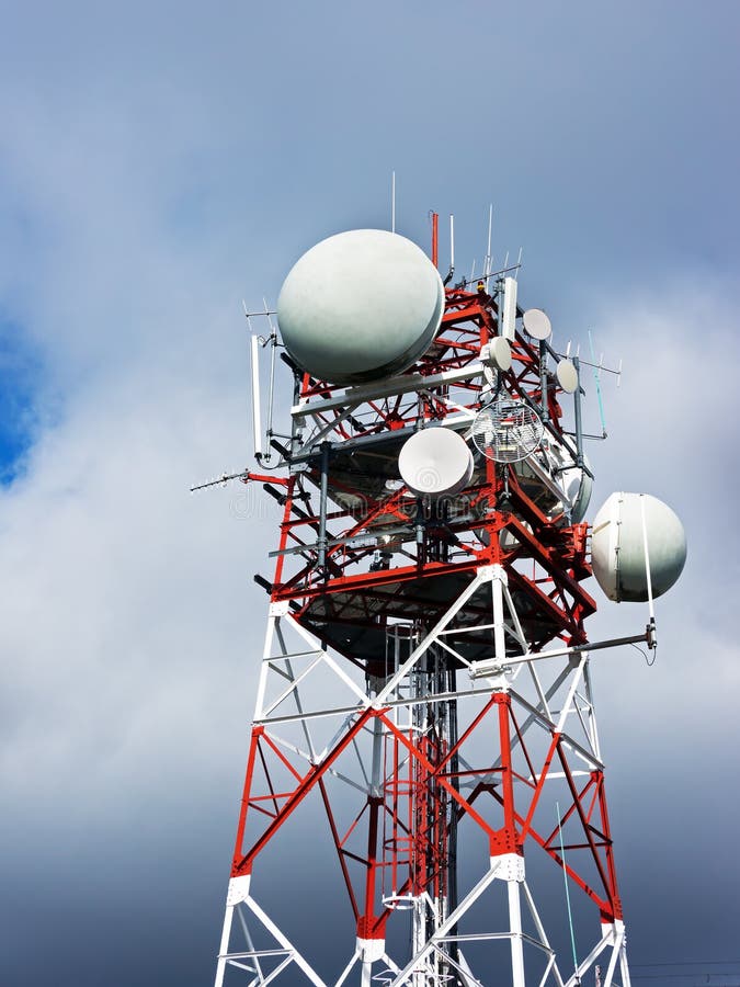 Radar tower against sky stock photo. Image of industry - 30982738