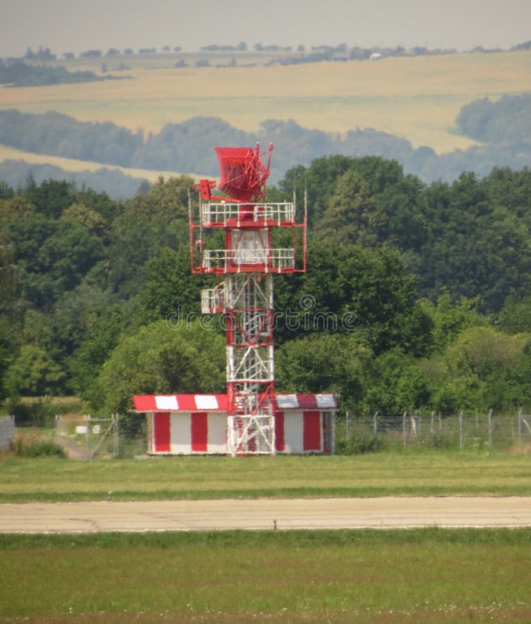 Radar tower in airport stock image. Image of contact - 96661189