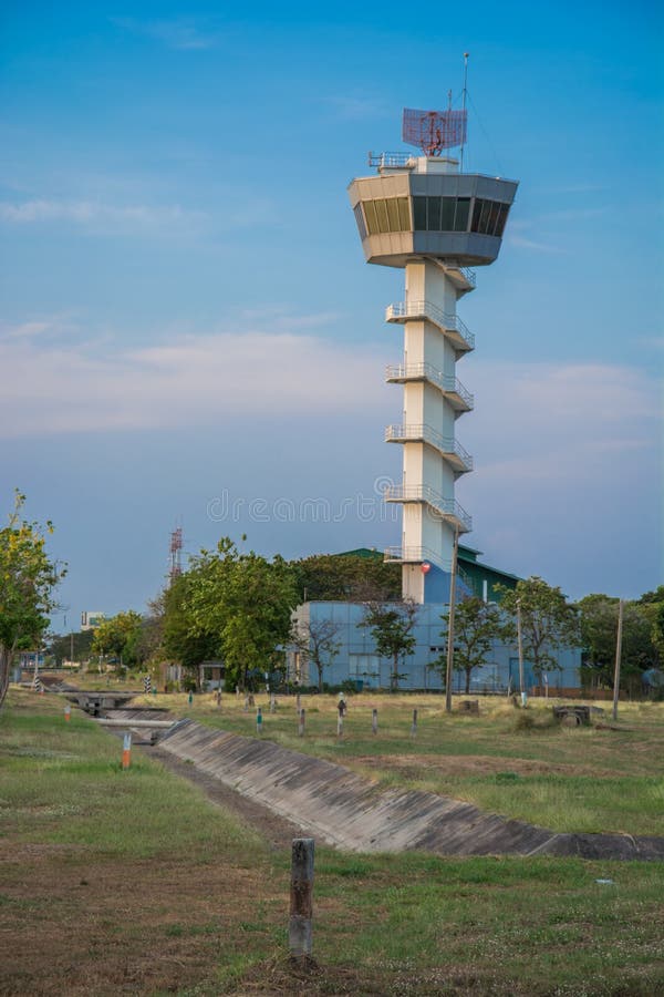 Radar Tower Airport Communication Stock Image - Image of controller ...