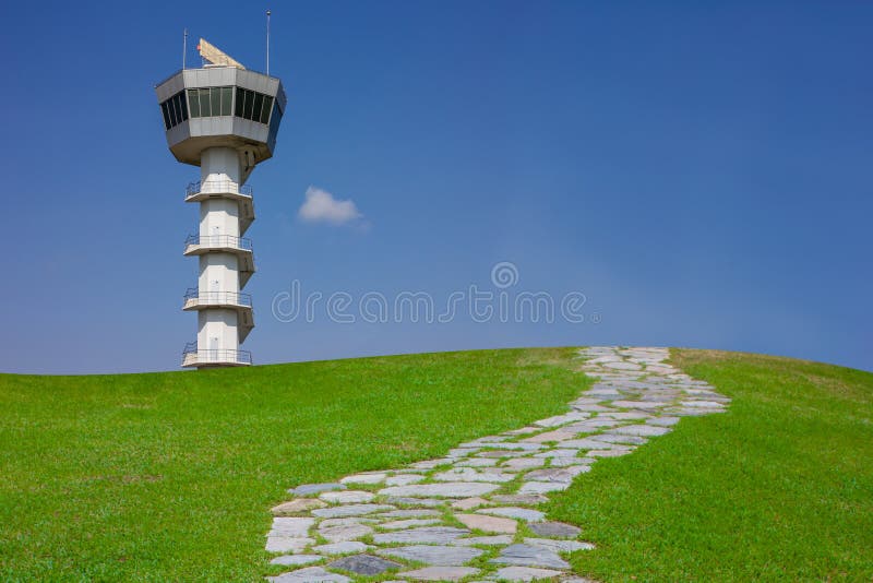 Radar Tower Airport Communication Stock Image - Image of controller ...