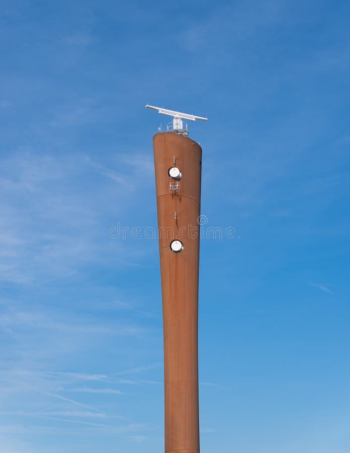 Radar Tower Rotterdam, Netherlands Stock Photo - Image of dunes, clouds ...