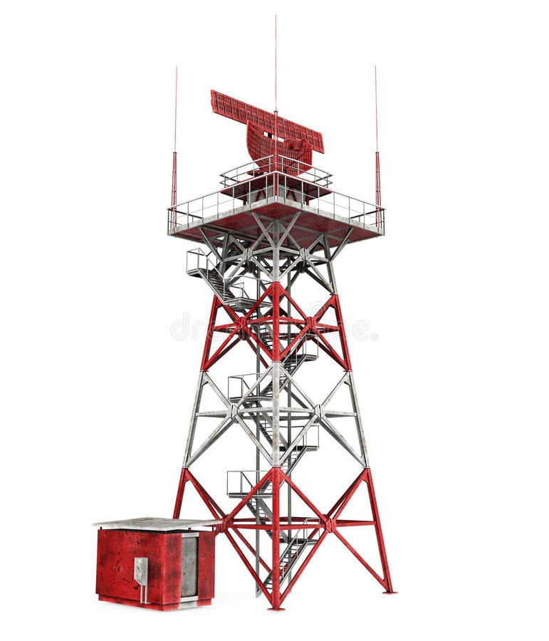 Radar Tower Station Isolated Stock Illustration - Illustration of ...
