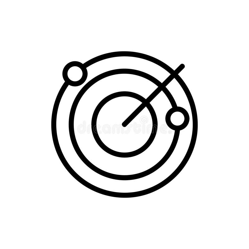 Radar Vector Icon, Outline Style, Isolated on White Background. Stock ...