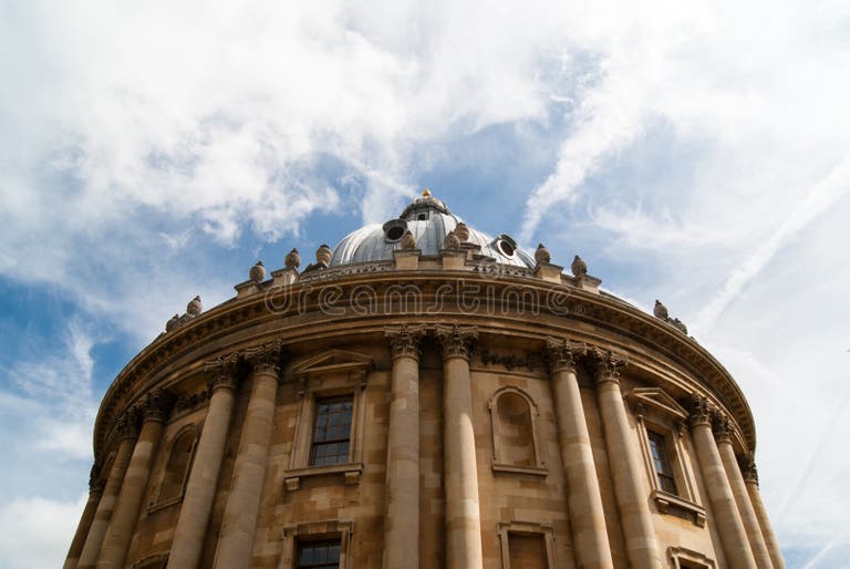 Radcliffe Camera with Blue Sky and Clouds Stock Image - Image of ...