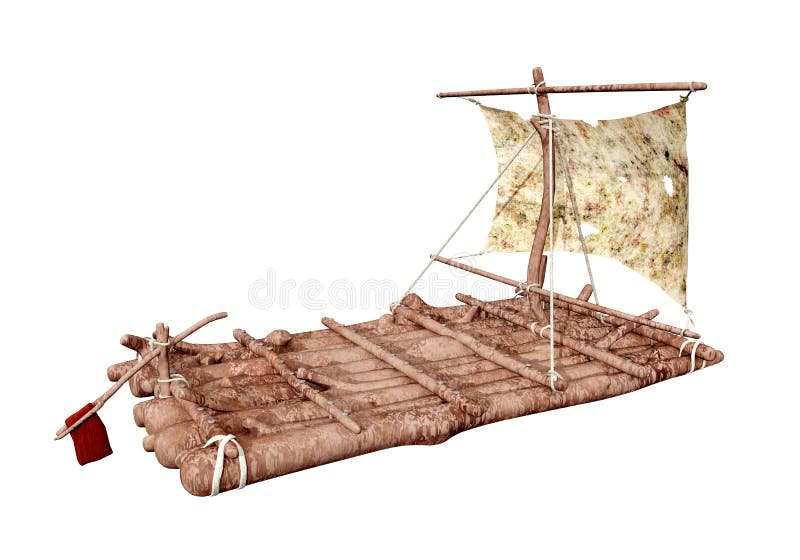 Radeau D'isolement Sur Le Fond Blanc Illustration Stock - Illustration ...