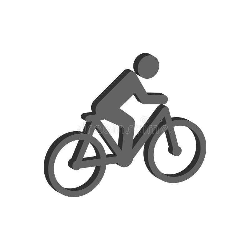 Radfahrersymbol Flache Isometrische Ikone Oder Logo Vektor Abbildung ...