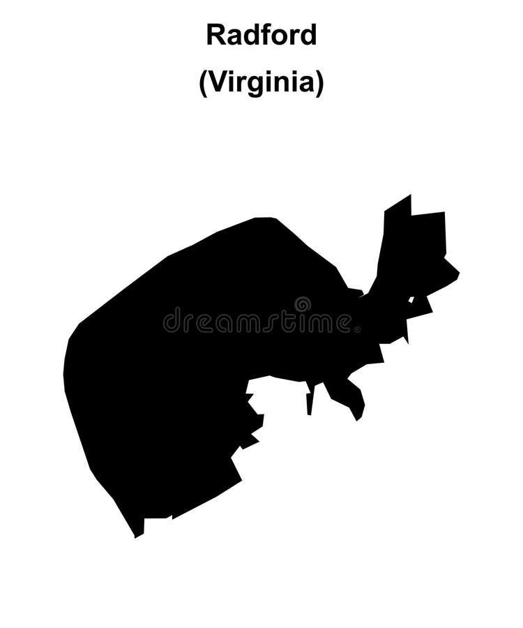 Radford outline map stock vector. Illustration of atlas - 357618525