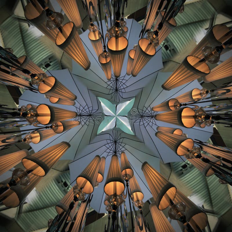 Radial Abstract Pattern with Lamp Shape Stock Photo - Image of green ...