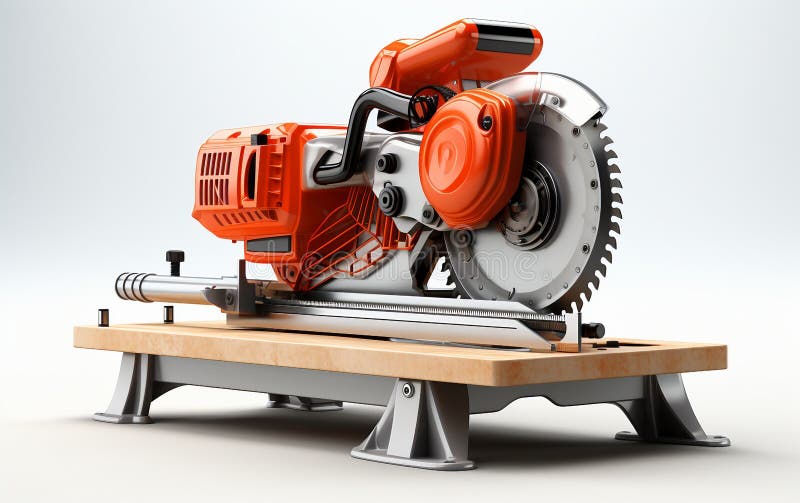 Radial Arm Saw Machine Isolated on White Background. Stock Illustration ...