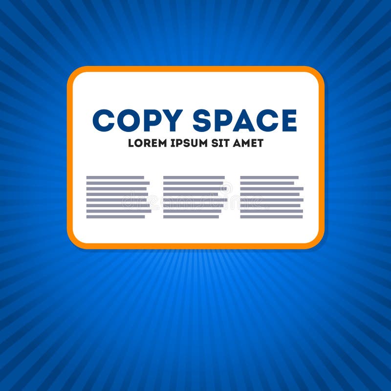 Radial Background in Blue with Copy Space Text Box. Stock Vector ...