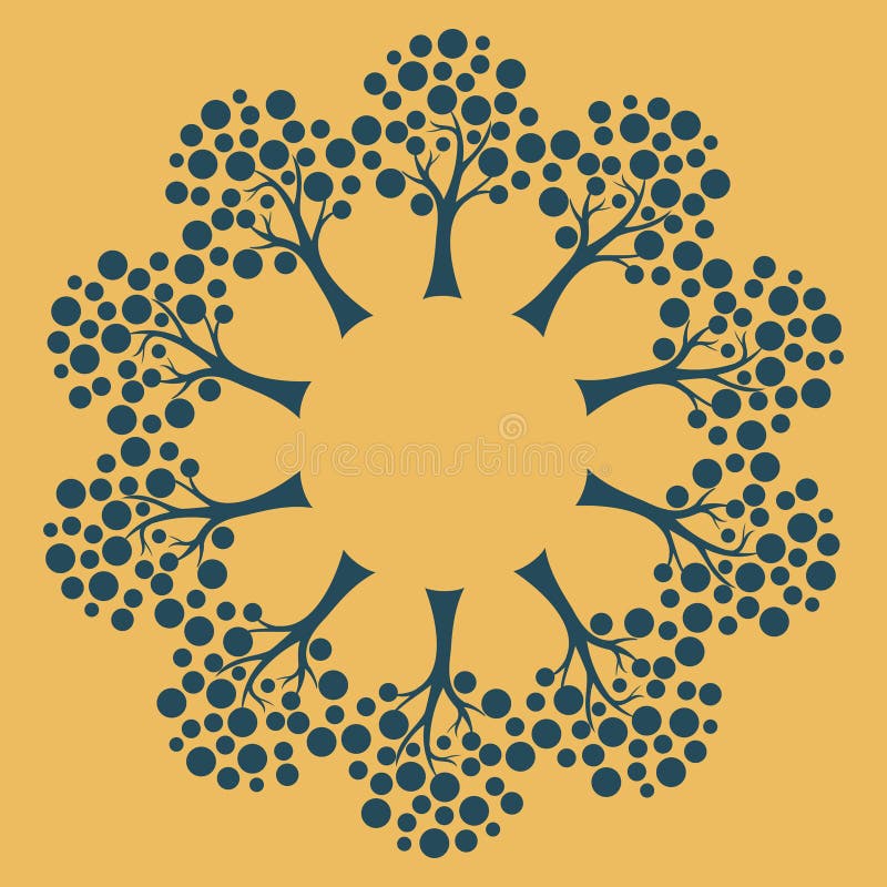 Radial tree stock vector. Illustration of branch, green - 8415475