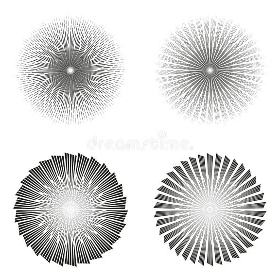 Radial Burst Icon. Abstract Vector Pattern. Circular Sunburst Shape ...