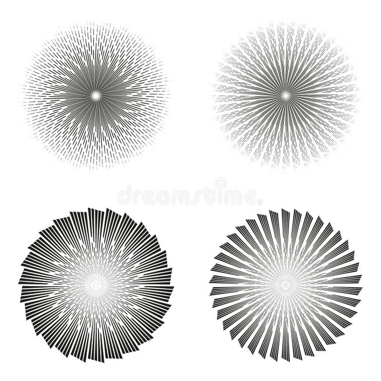 Radial Burst Icon. Abstract Vector Pattern. Circular Sunburst Shape ...