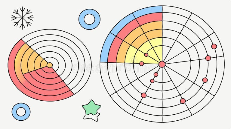 Radial Chart Segments, Circular Data Division Analysis Graph Vector ...