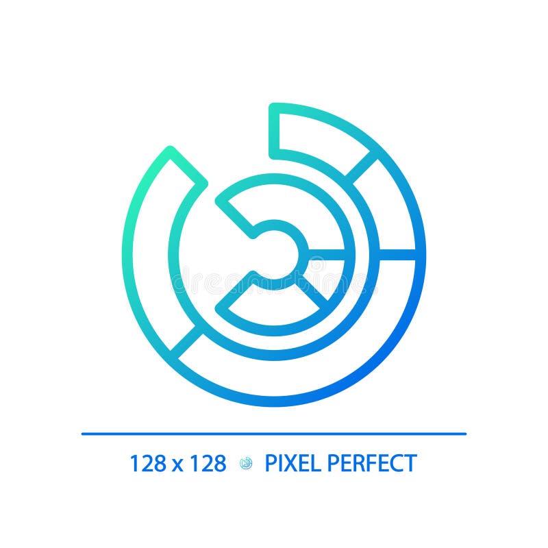 Radial Chart Gradient Linear Vector Icon Stock Vector - Illustration of ...