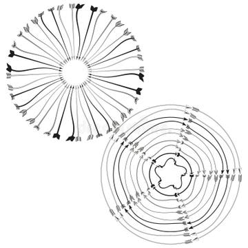 Radial Chart Pair. Circular Axis Icon. Concentric Target Vector ...
