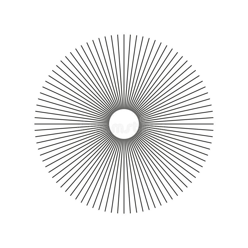Radial Circle Lines. Circular Lines Element. Symbol of Sun Star Rays ...