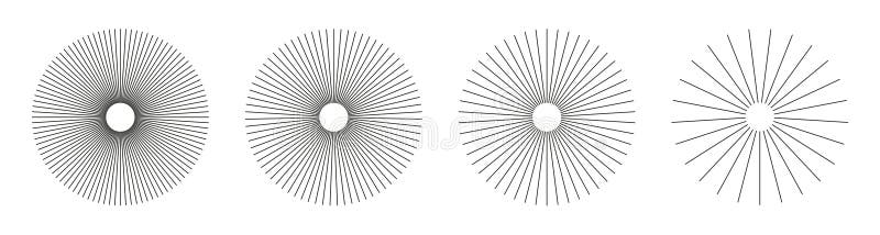 Radial Circle Lines. Circular Lines Elements. Symbol of Sun Star Rays ...