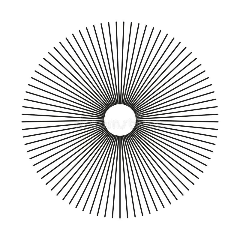Radial Circle Lines Form. Circular Lines Trendy Element. Symbol of Sun ...