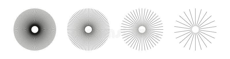 Radial Circle Lines. Symbol of Sun Star Rays. Spokes with Radiating ...