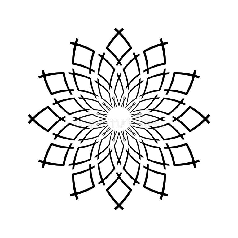 Radial Circle Pattern. Abstract Icon. Decorative Round Design Element ...