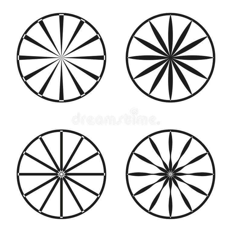 Radial Circle Patterns. Abstract Rotation Forms. Geometric Sunburst ...