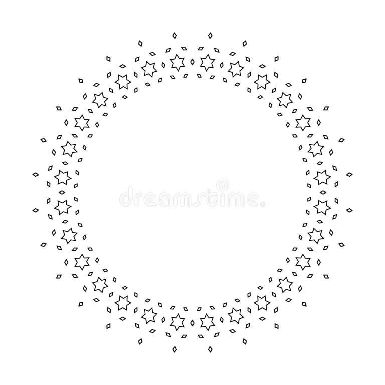 Radial Circle Stars Pattern for Decorative Round Frame Stock Vector ...