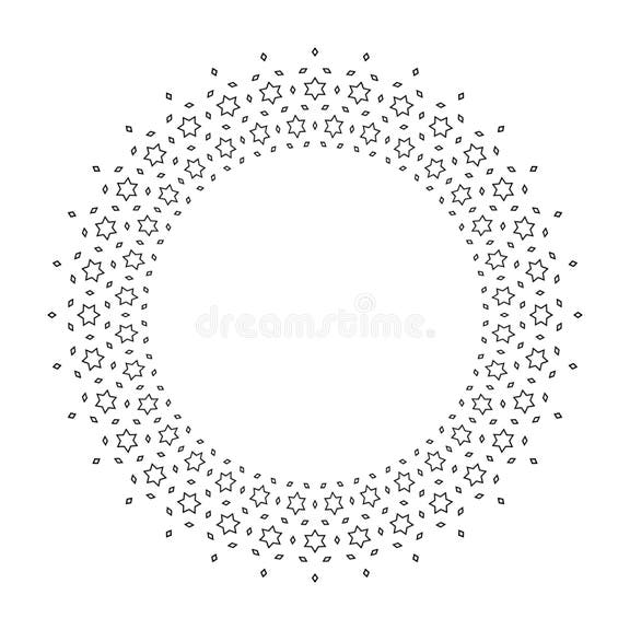 Radial Circle Stars Pattern for Decorative Round Frame Stock ...