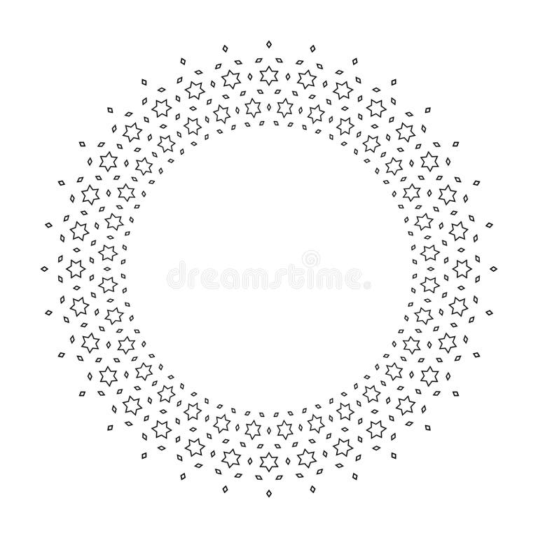 Radial Circle Stars Pattern for Decorative Round Frame Stock ...
