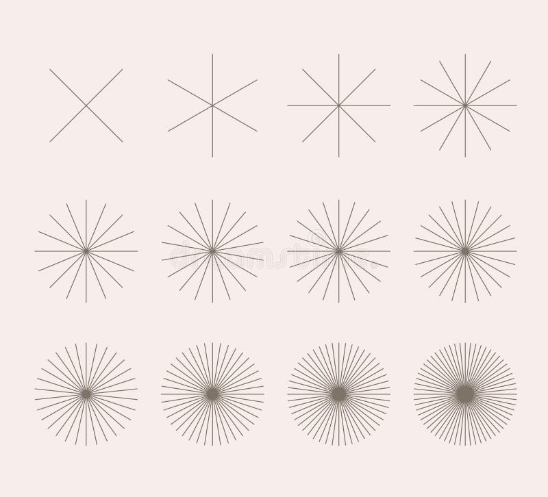 Radial Circle Thin Lines. Starburst, Sunburst Rays Emanating from a ...