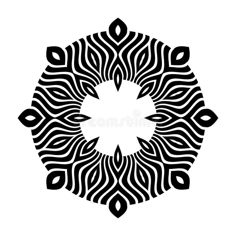 Radial Circle Wavy Lines Pattern. Decorative Design Element Stock ...
