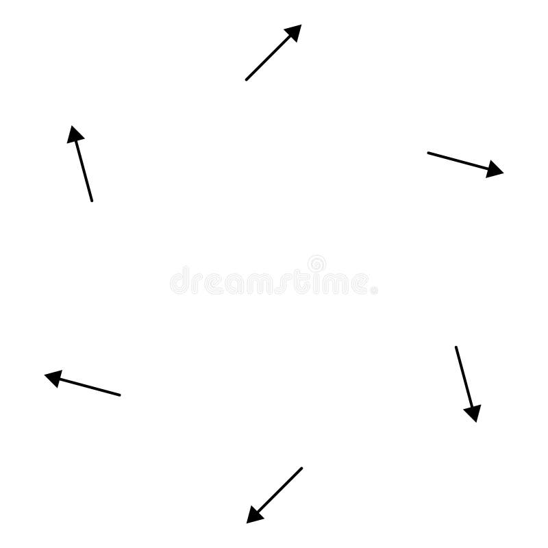 Radial, Circular Arrows Pointing from Center. Concentric Pointers for ...