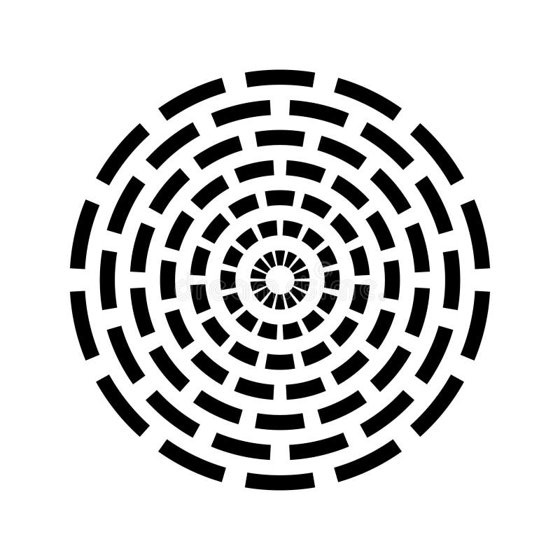 Radial Circular White Pattern on Black Background. Circle Design ...