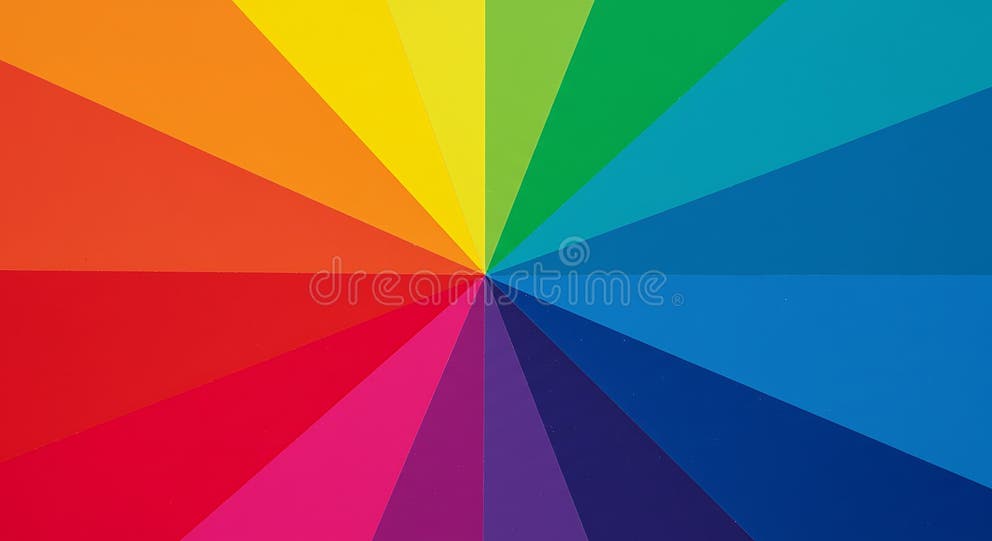 A Radial Color Spectrum Features Triangular Sections Radiating from a ...