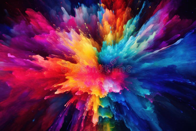 Radial Colored Cosmic Explosion Speed Motion Abstract on Black ...