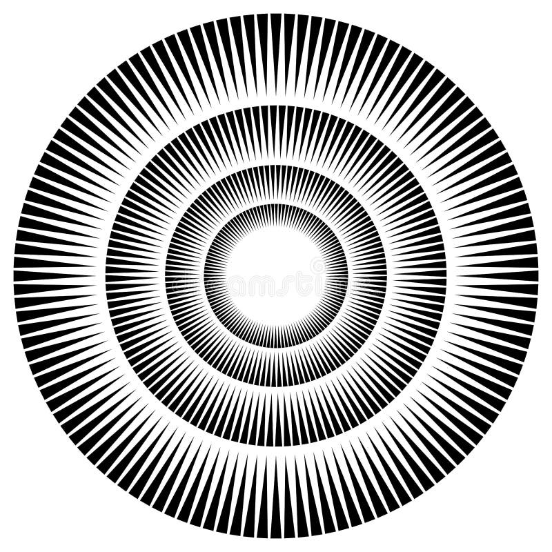 Radial, Concentric, Circular Triangles Shape, Design Element, Icon ...